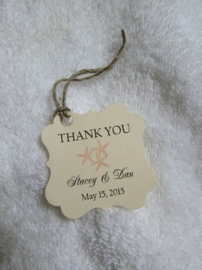 Starfish Favor Tags starfish tags beach Wedding tags Thank | Etsy
