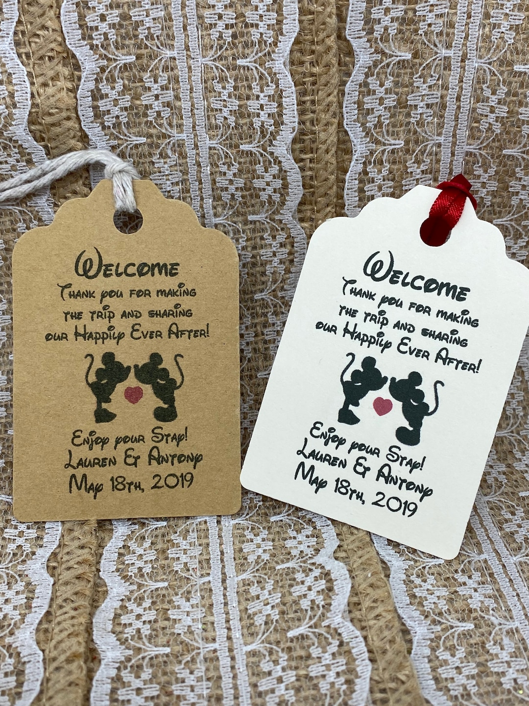 DISNEY Tags, Wedding Welcome Tags, Wedding Tags, Gift Tags, Welcome Tag ...