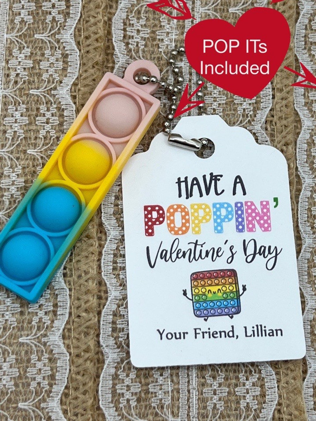 Pop It Valentine Cards, Fidget Valentines Poppin for Boys Girls Kids ...