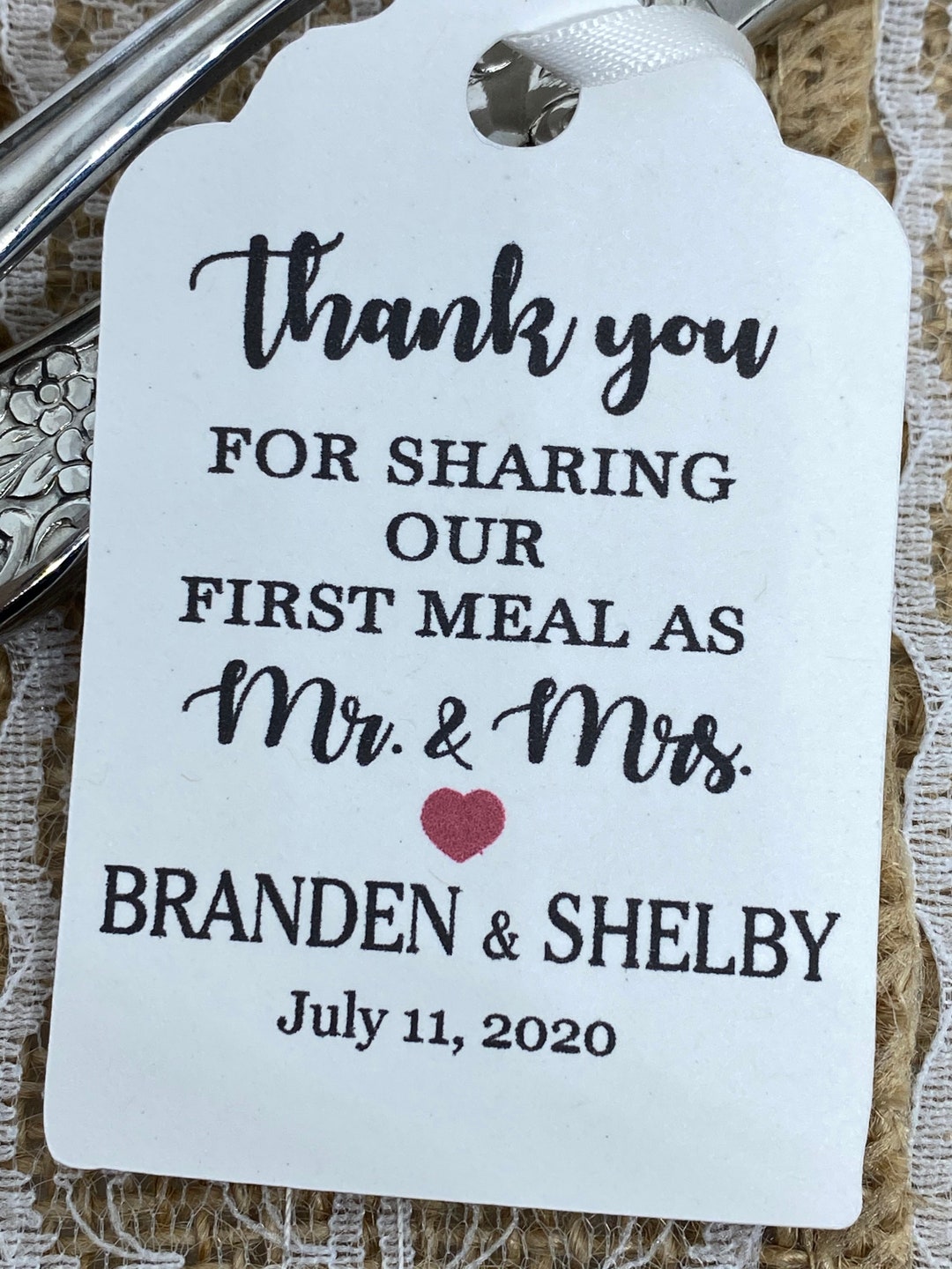 First Meal Favor Tags, Wedding Tags, Thank You Tags, Favor Tags, Bridal ...
