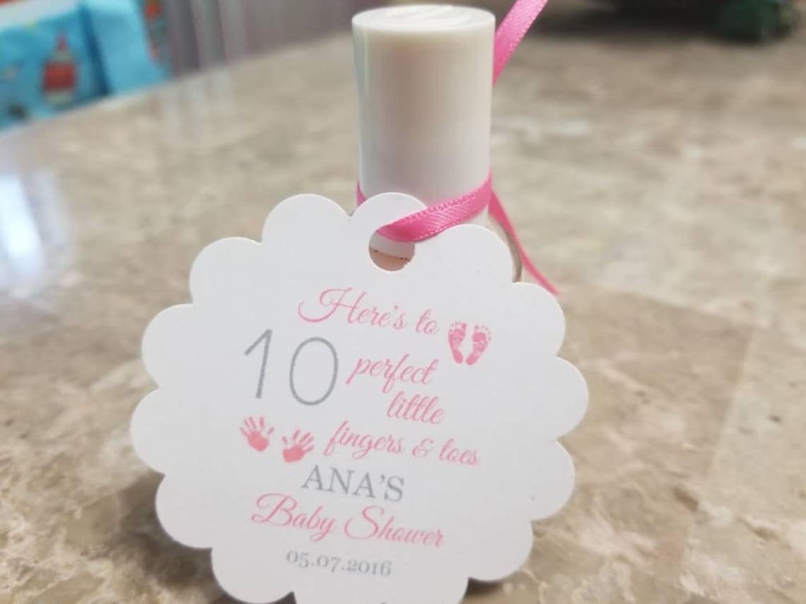 Ten Fingers Favor Tags, Baby Girl Shower Tags, Thank You Tags, Favor ...