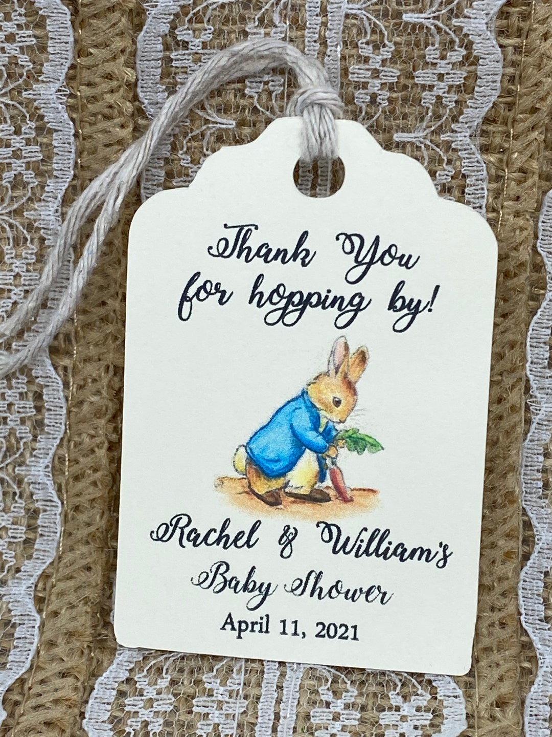 Peter Rabbit Favor Tags, Bunny Tags, Baby Shower Tags, Thank You Tags ...