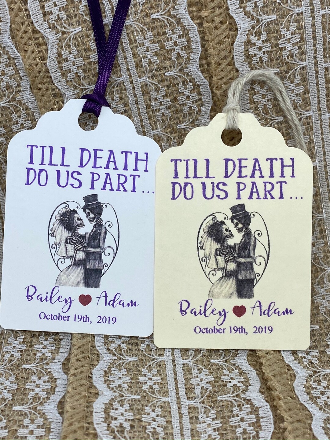 Till Death Tags GOTHIC Favor Tags Halloween Tags Favor - Etsy