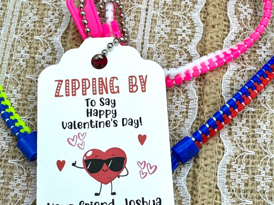 Valentine's Day Zipper Bracelet and Tag, Gifts, Custom Party Favor ...