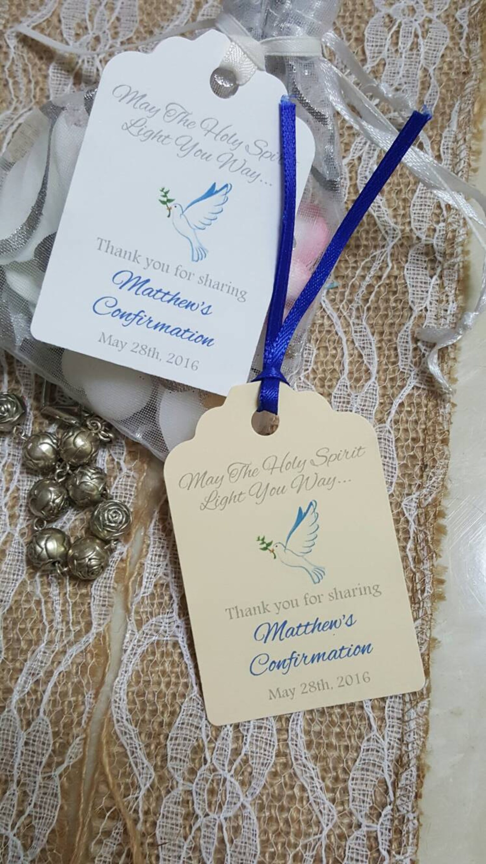 Confirmation Favor Tags Holy Confirmation Gift Tag Thank You - Etsy
