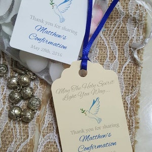 Confirmation Favor Tags, Holy Confirmation Gift Tag, Thank You Tags ...