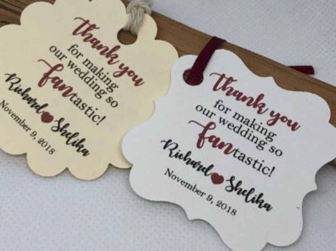 Fan Tags, Personalized Favor Tags, Wedding Tags, Love, Thank You Tags ...