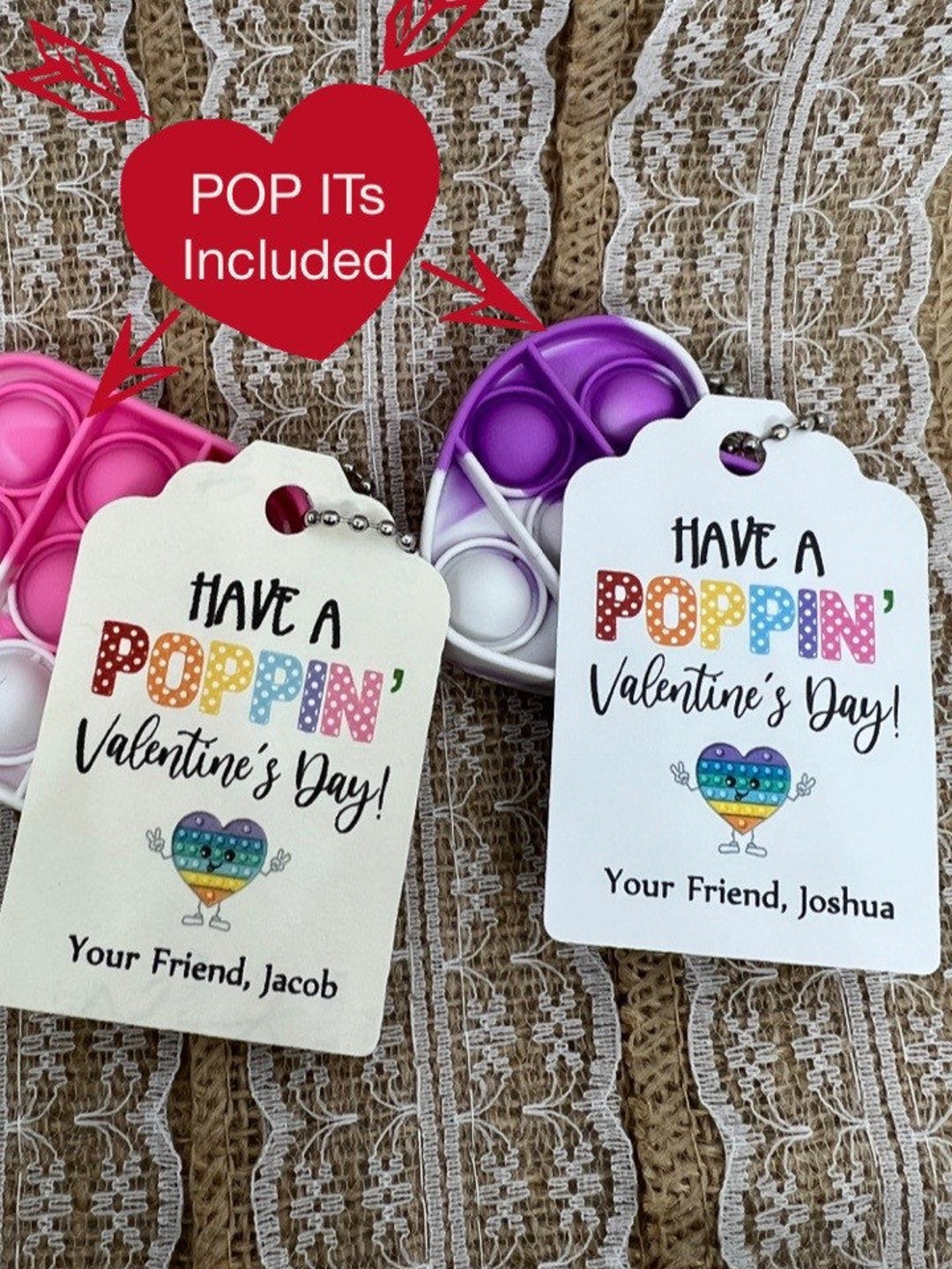 Pop It Valentine Cards, Fidget Valentine's Kids, Class Classroom ...