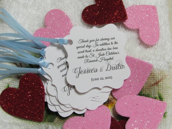 Donation tags Wedding or Bridal Shower Donation Favor Tags - Etsy France