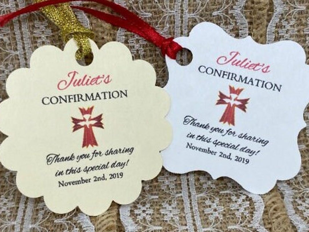 Confirmation Favor Tags, Holy Confirmation Gift Tag, Thank You Tags ...