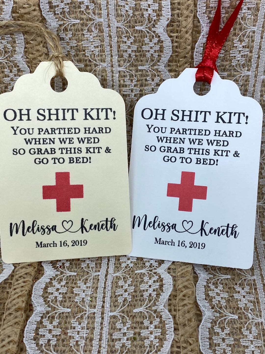 Survival Tags, Survival Kit Tags, Wedding Tags, Survival Kit, Hangover ...