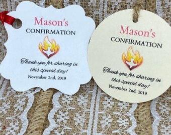 Confirmation Favor Tags Holy Confirmation Gift Tag Thank You | Etsy