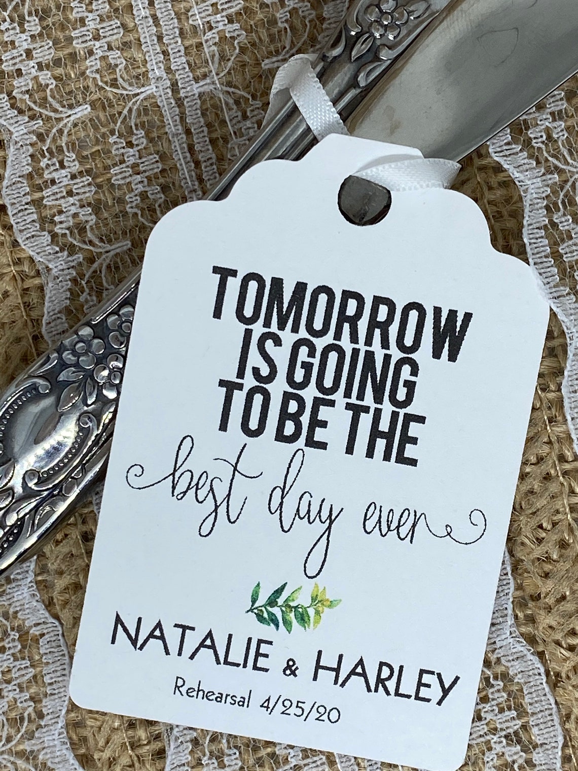Rehearsal Dinner Tags Greenery Tags Best Day Ever Wedding - Etsy