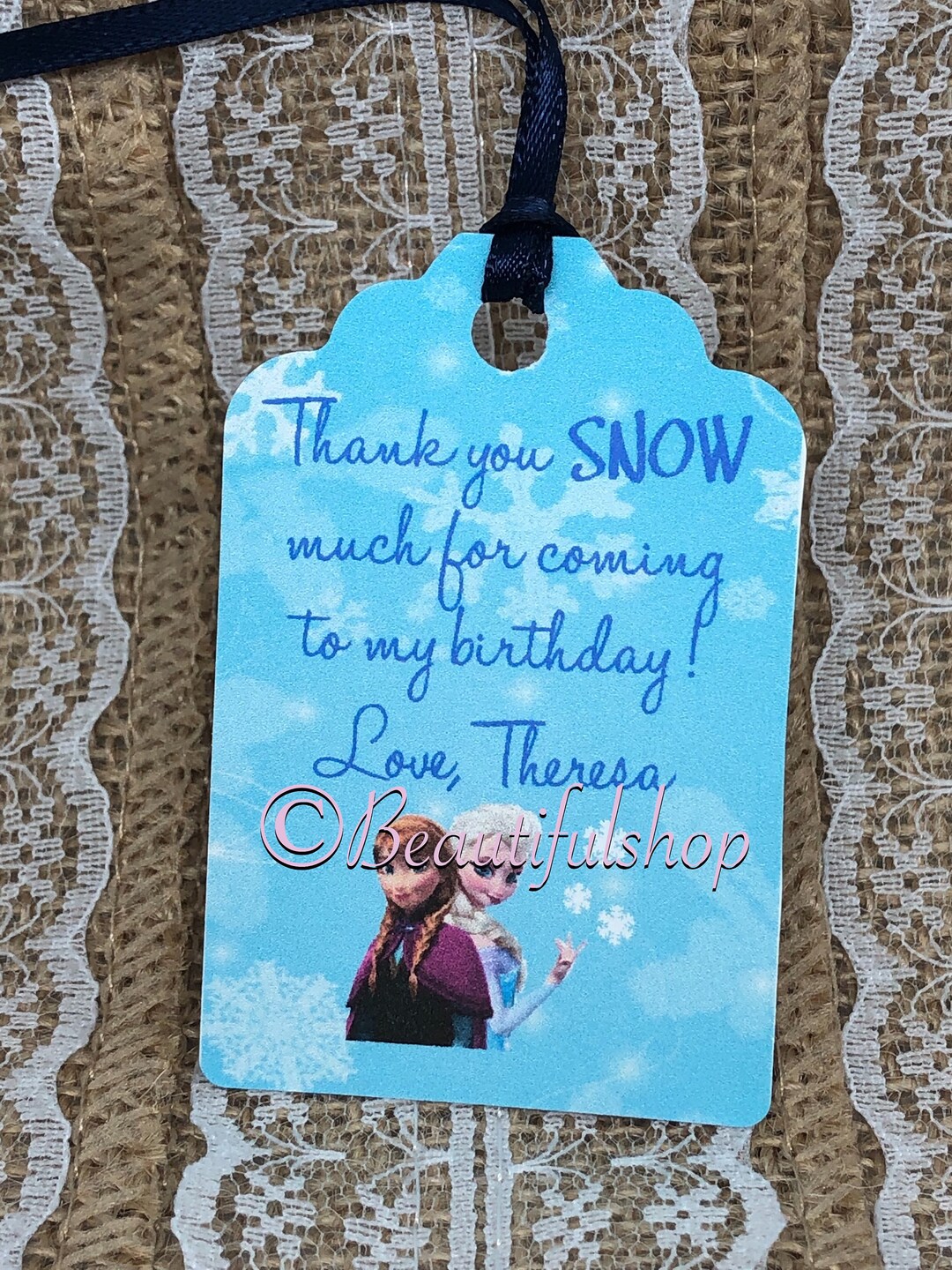 Personalized Frozen Theme Thank You Favor Tags (set of 20) - Etsy