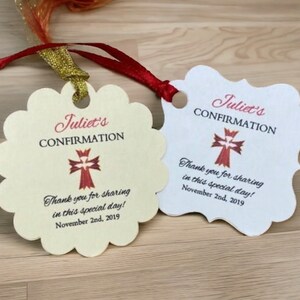 Confirmation Favor Tags, Holy Confirmation Gift Tag, Thank You Tags ...