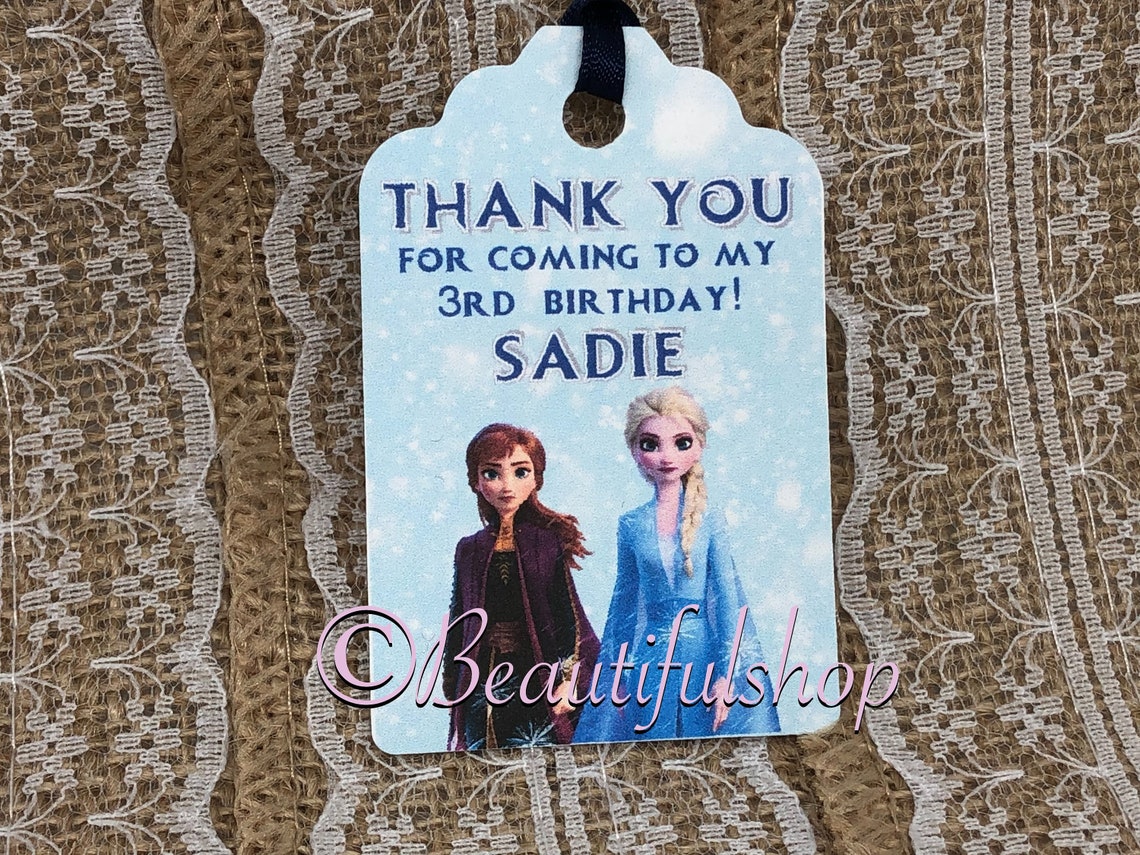 Personalized Frozen 2 Birthday Favor Tags, Elsa and Anna, Set of 20 - Etsy