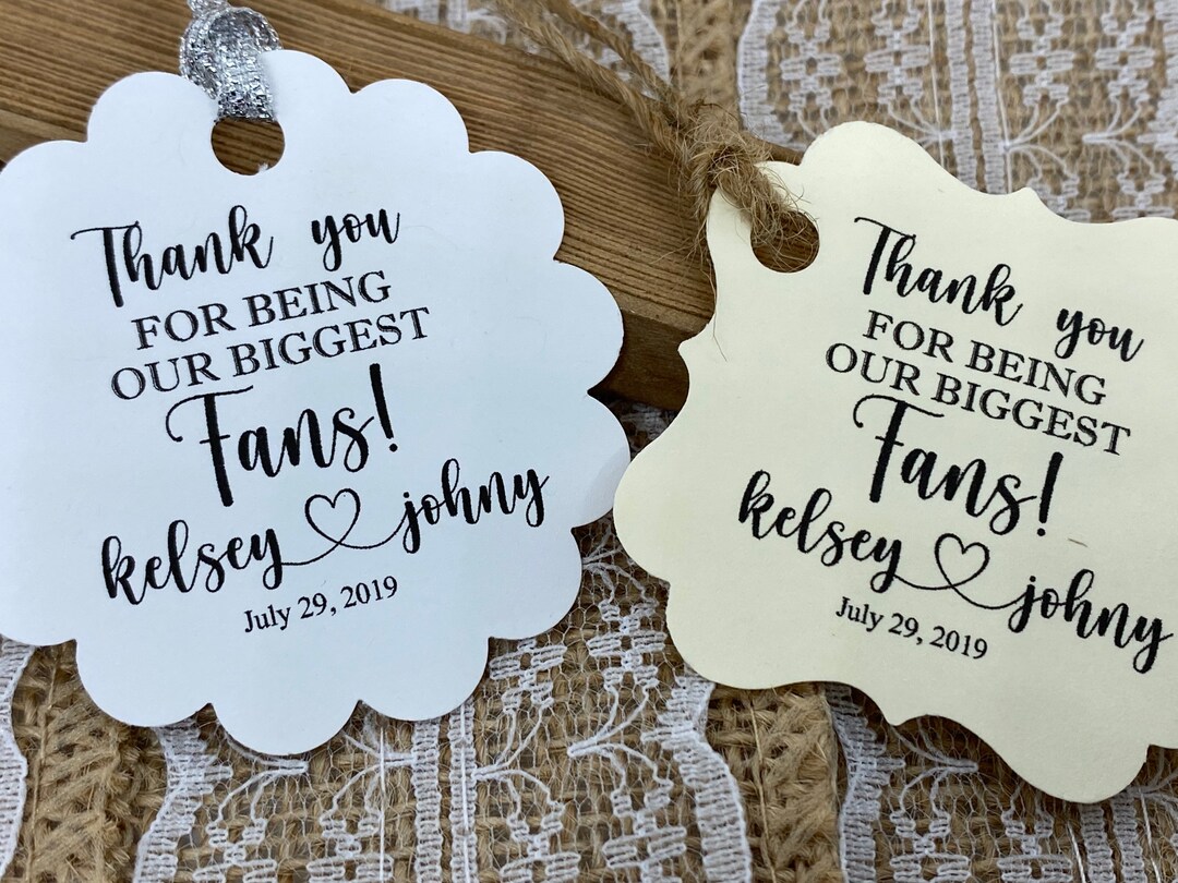 Fan Tags, Personalized Favor Tags, Wedding Tags, Love, Thank You Tags ...