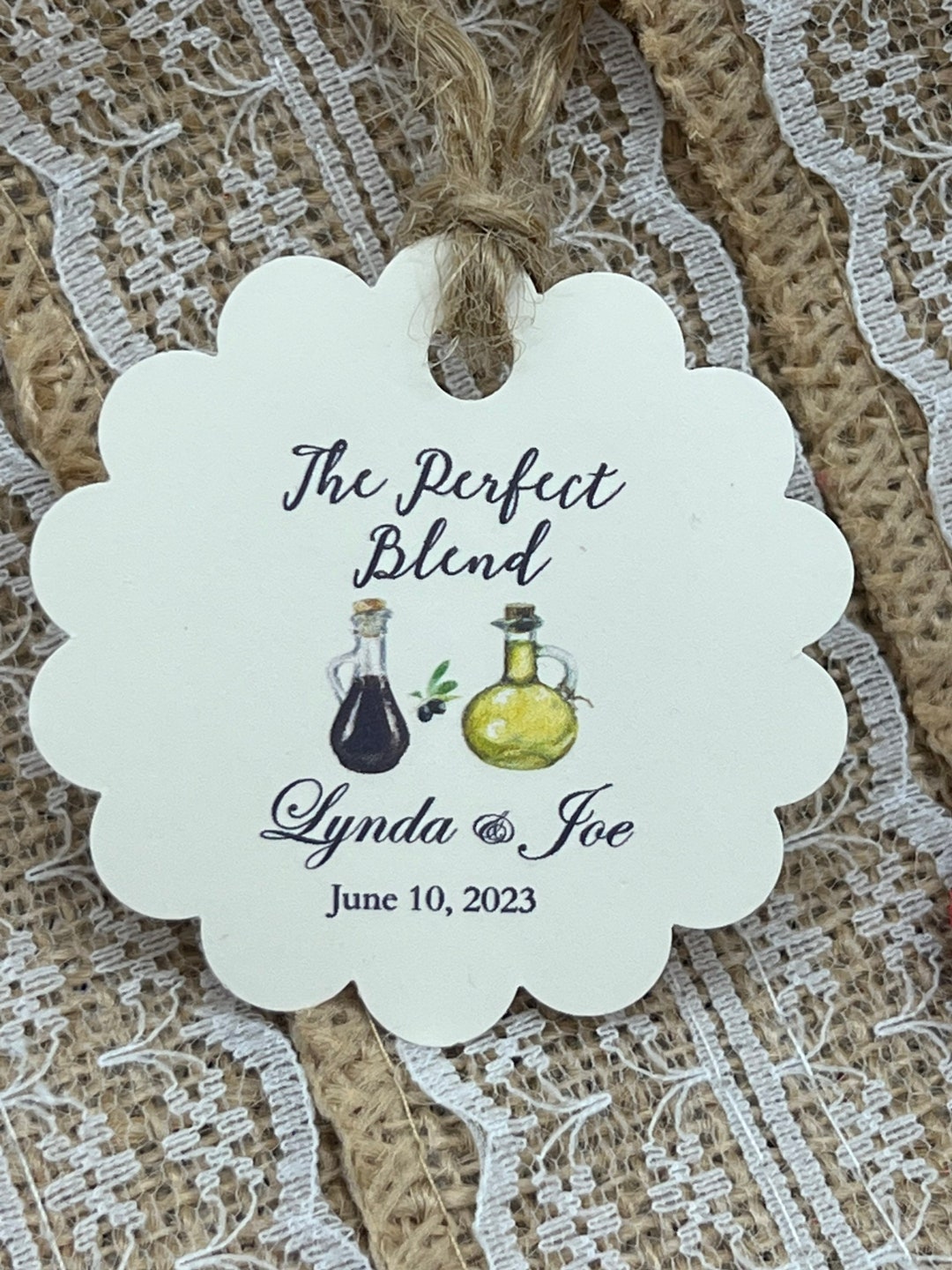 The Perfect Blend Olive Oil Tags, Wedding Tags, Thank You Tags, Favor ...