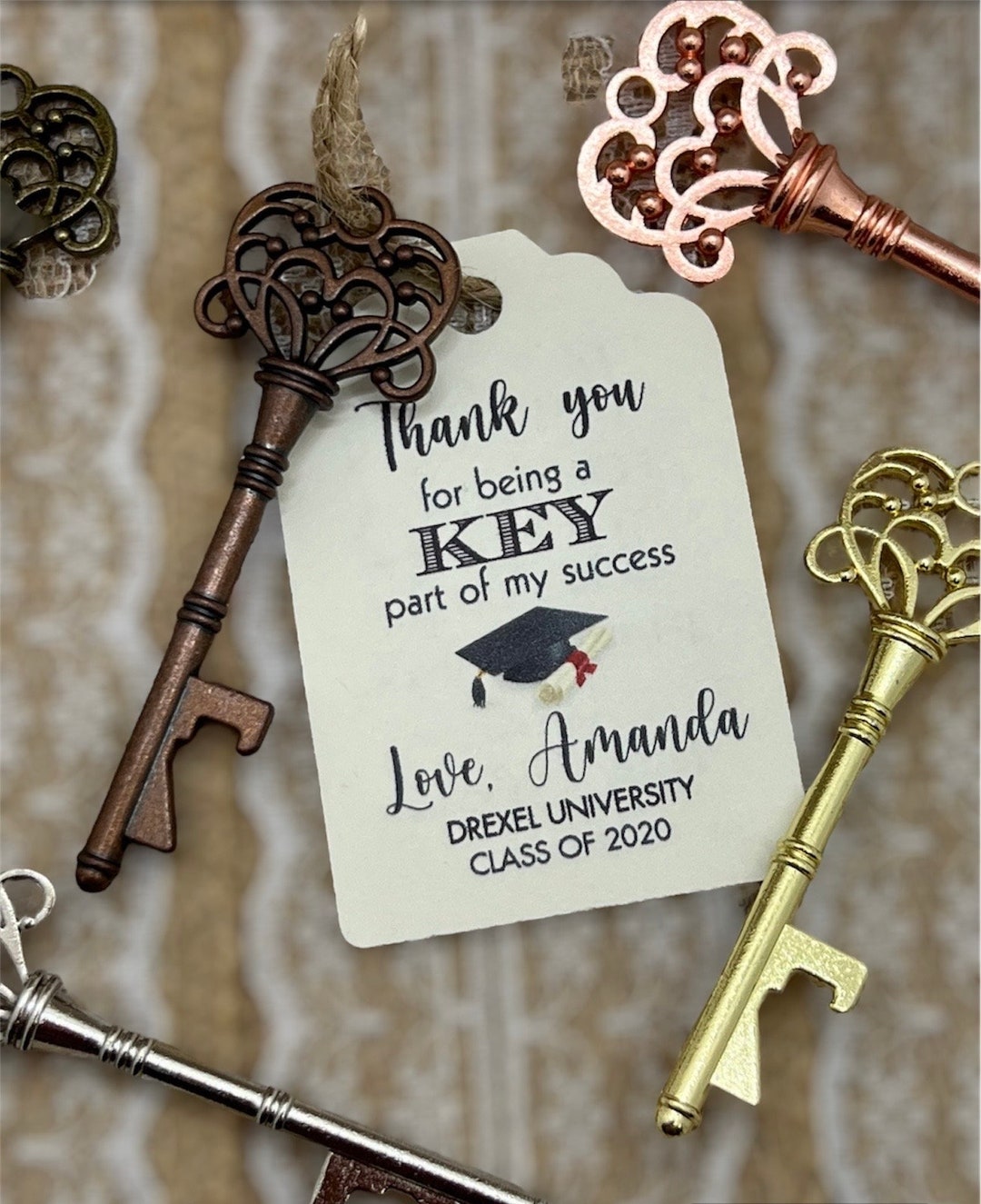 Key Bottle Openers AND TAG, Graduation Class, Graduation Tags ...