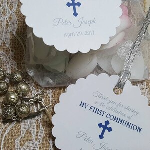 First Communion Favor Tags Girl, First Holy Communion Tags, Praying ...