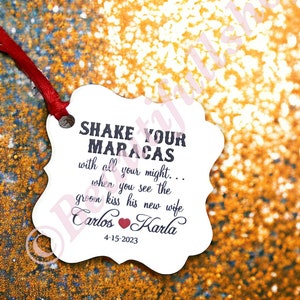 Maracas Favor Tags, Mexican Maracas TAGS Wedding Tags, Thank You Tags ...