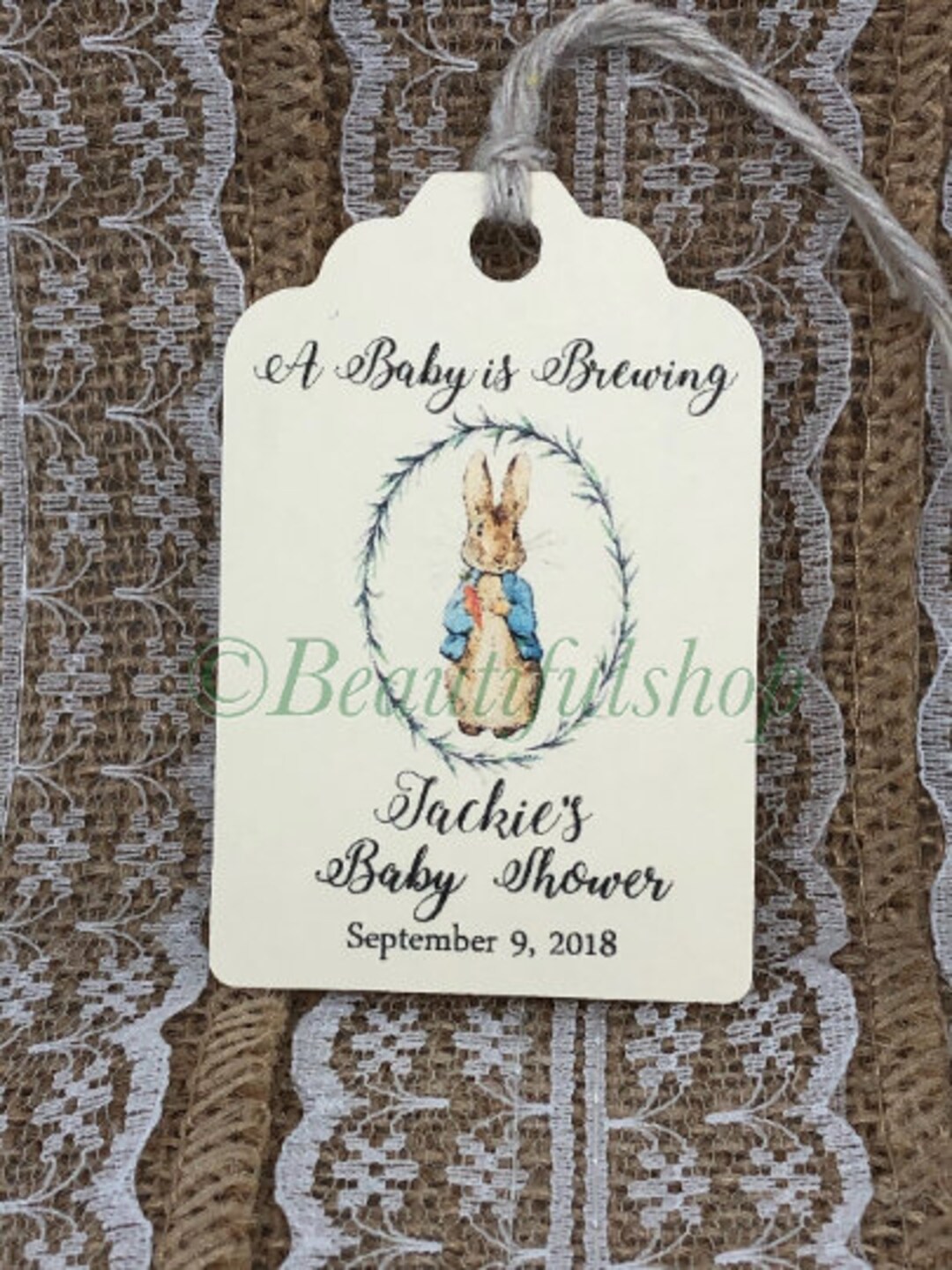 Peter Rabbit Favor Tags, Bunny Tags, Baby Shower Tags, Thank You Tags ...
