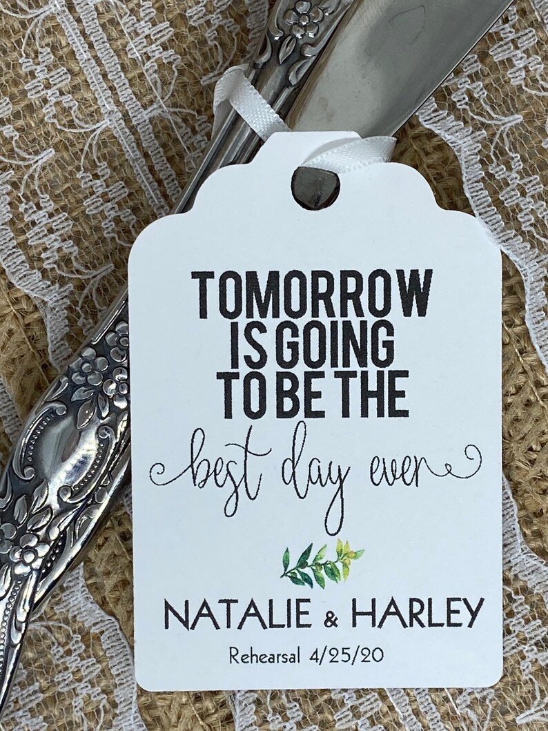 Rehearsal Dinner Tags Greenery Tags Best Day Ever Wedding - Etsy
