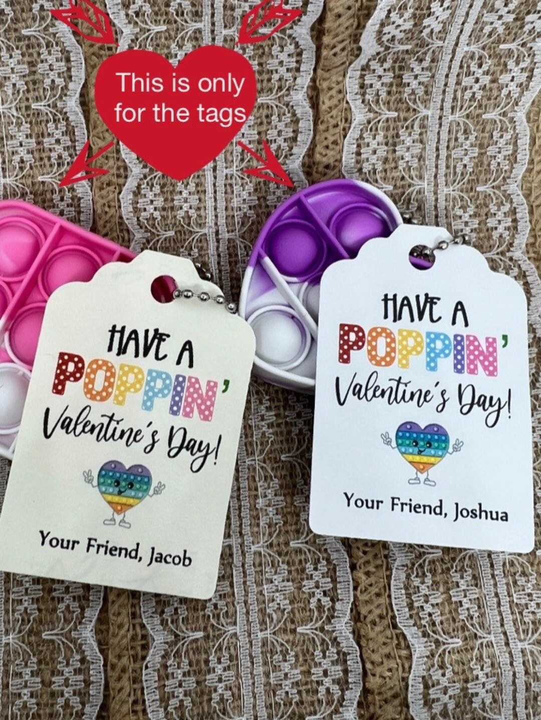Pop It Valentine Cards, Fidget Valentines Poppin for Boys Girls Kids ...