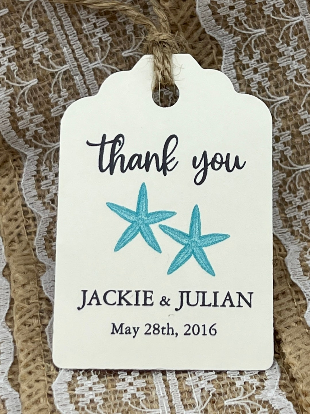 STARFISH TAGS, Wedding Favor Tags, Wedding Favor Tags, Beach Theme ...
