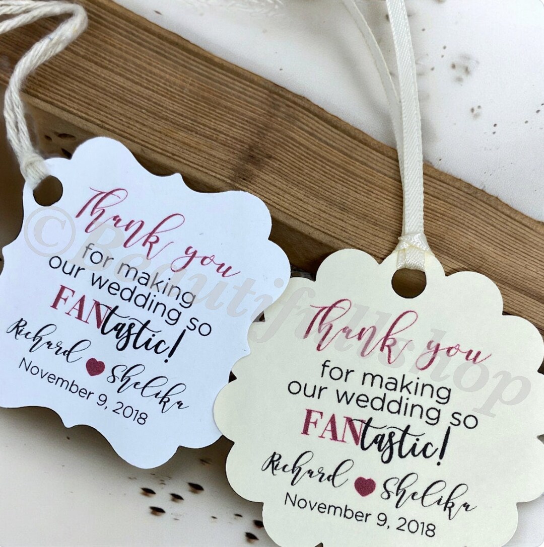Fan Tags, Personalized Favor Tags, Wedding Tags, Love, Thank You Tags ...