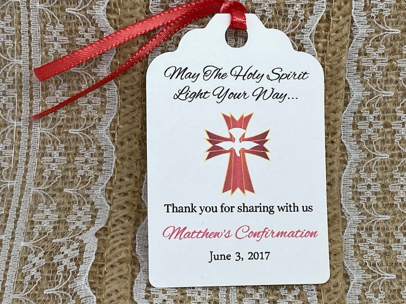 Confirmation Favor Tags Holy Confirmation Gift Tag Thank You - Etsy