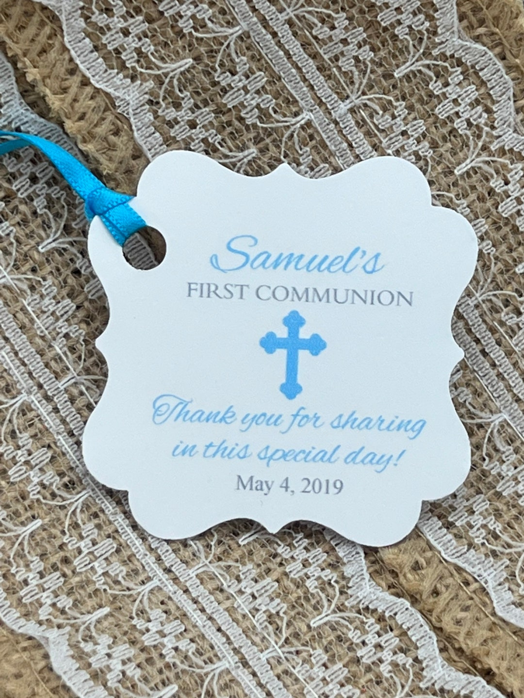 First Holy Communion Favor Tags, Communion Boy, Communion Favor Tag ...
