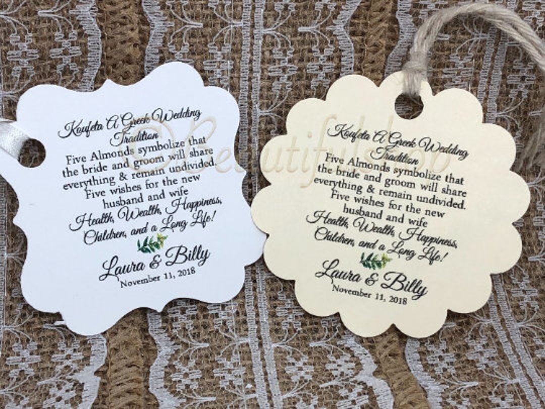 Greek Tradition Favor Tags, Wedding Tags, Bonbonnieres, Gift Tags ...