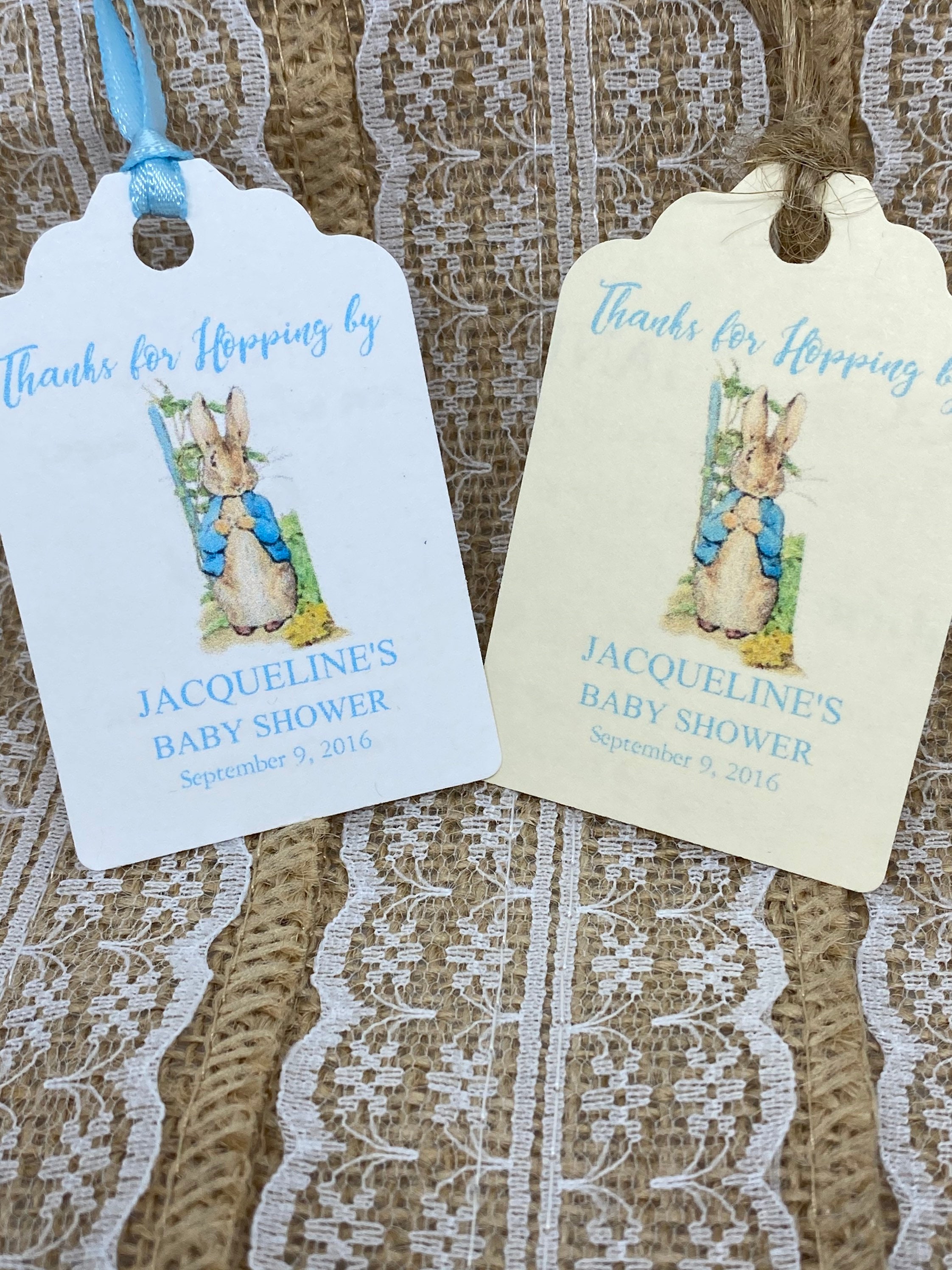Peter Rabbit Favor Tags Bunny Tags Baby Shower Tags Thank - Etsy