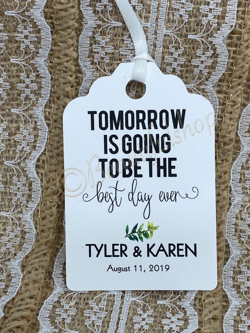 Rehearsal Dinner Tags Greenery Tags Best Day Ever Wedding - Etsy