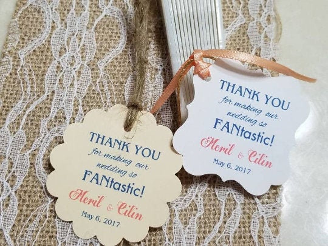 Fan Tags, Personalized Favor Tags, Wedding Tags, Love, Thank You Tags ...