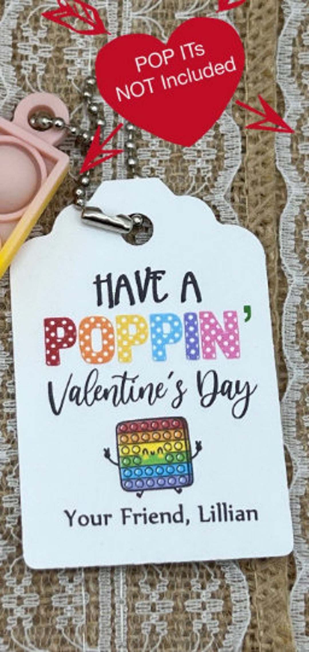 Pop It Valentine Cards, Fidget Valentines Poppin for Boys Girls Kids ...
