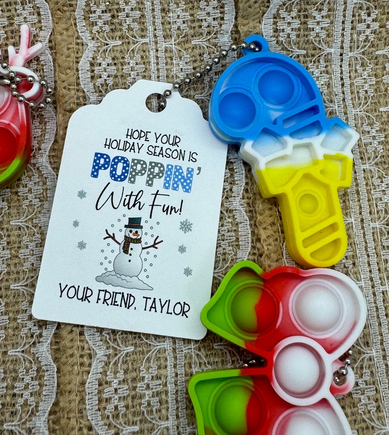 Christmas/holiday Pop-it Keychains *personalized* Holiday Gift for Boys ...