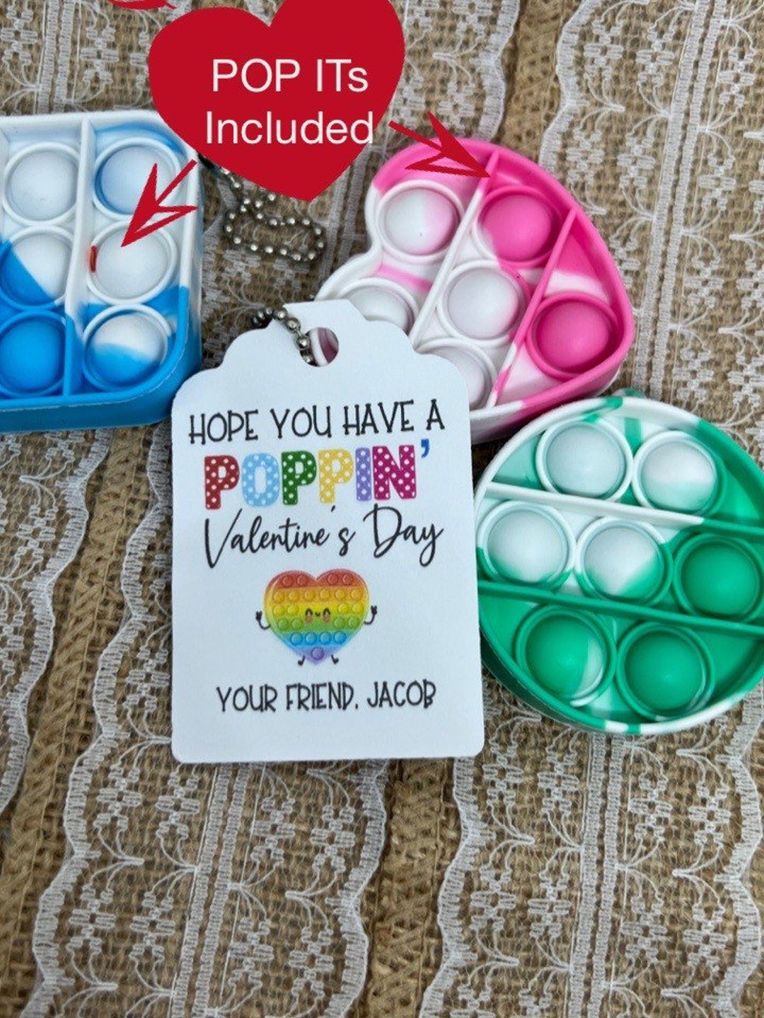 Pop It Valentine Cards, Valentine Kids, Class Classroom Exchange Non ...