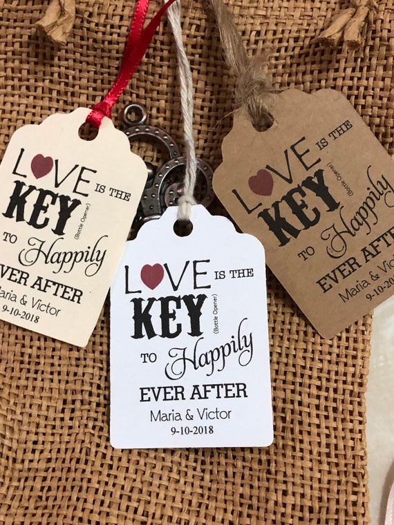 Key Tags Bottle Opener Tags Wedding Favors Skeleton Key | Etsy