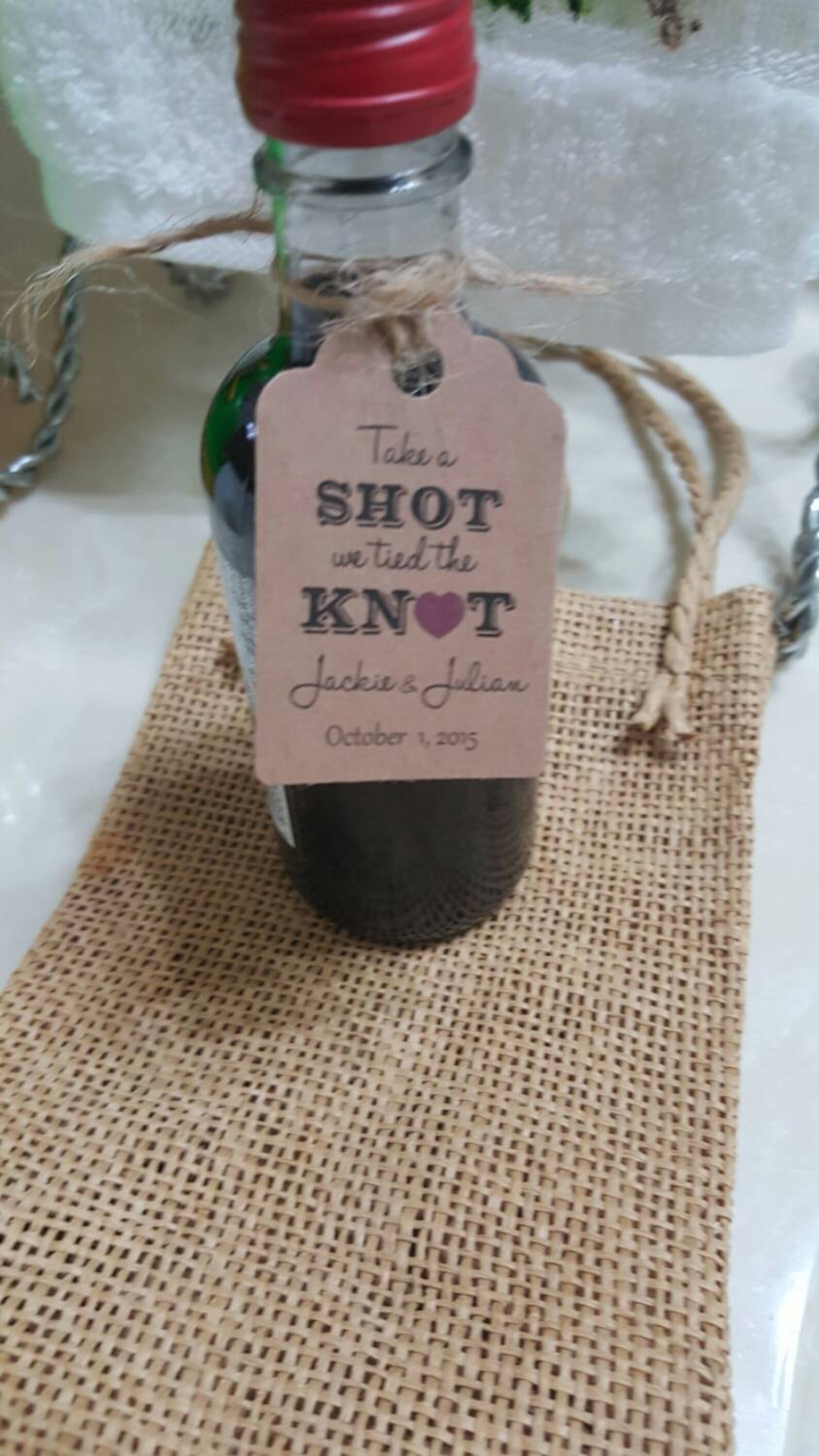 Shot Favor Tags Wedding Tags Take a Shot We Tied the Knot - Etsy