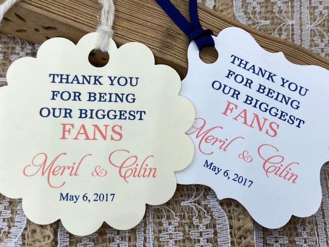 Fan Tags, Personalized Favor Tags, Wedding Tags, Love, Thank You Tags ...