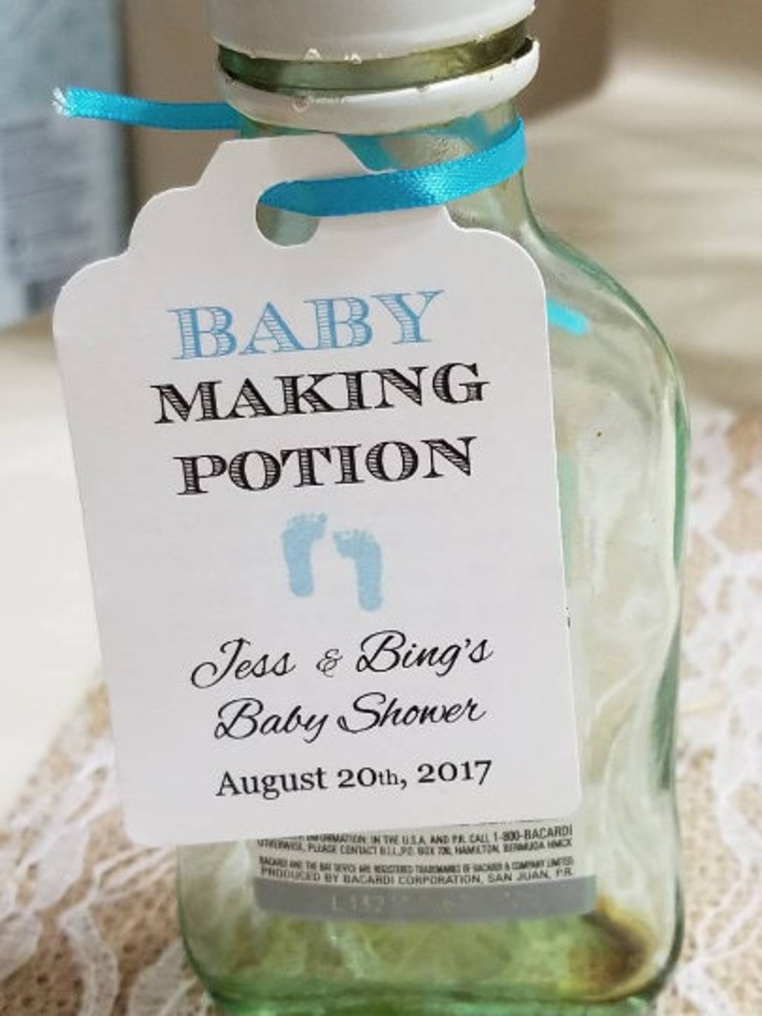Baby Making Potion Tags, Personalized Baby Shower Tags, Thank You Tags ...