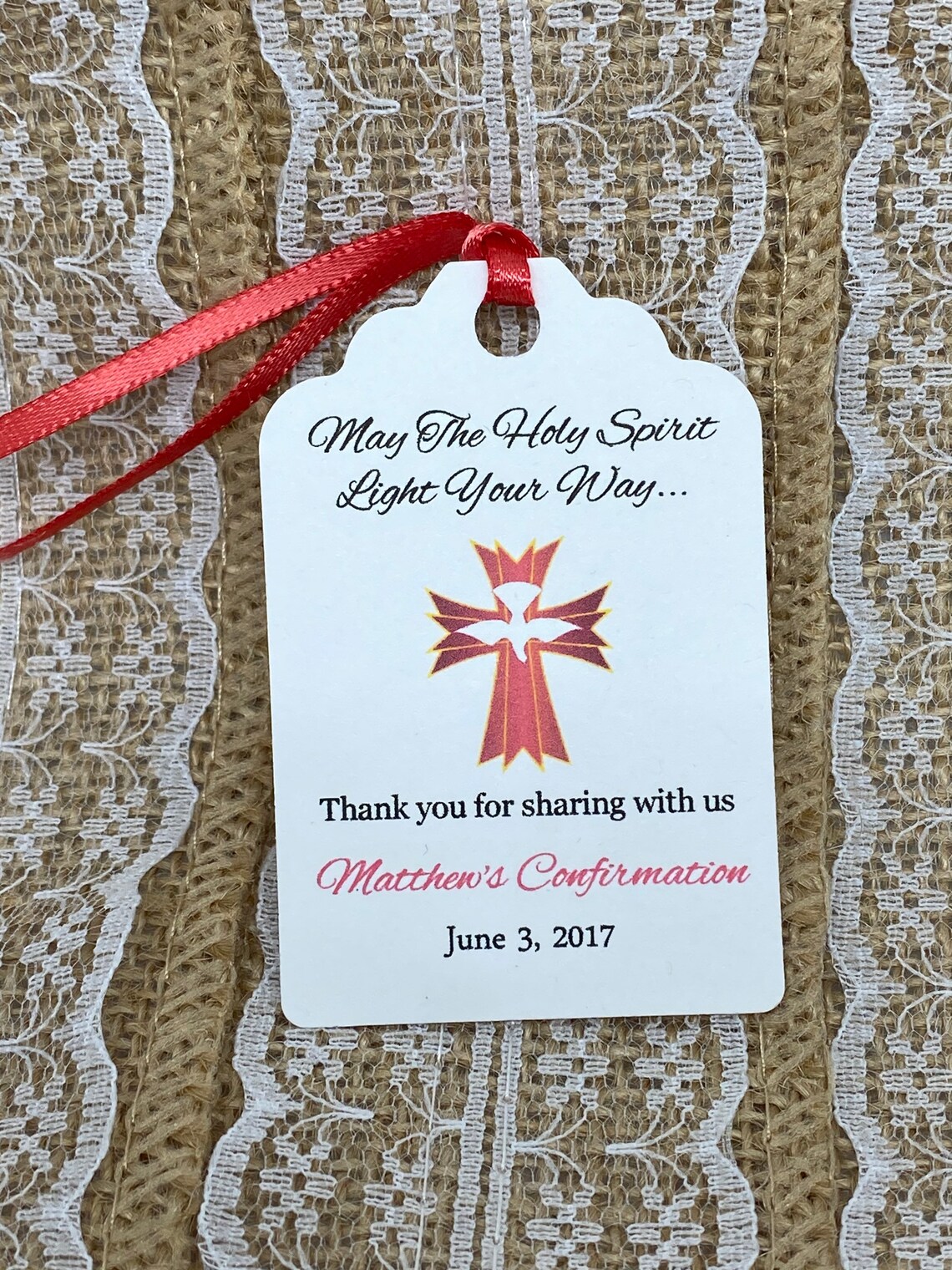 Confirmation Favor Tags Holy Confirmation Gift Tag Thank You - Etsy
