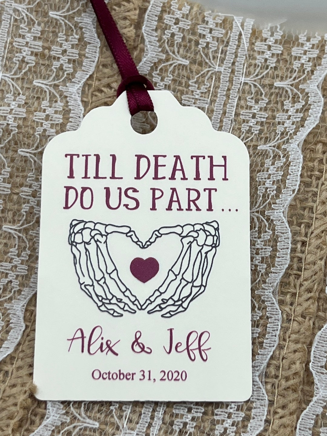 Till Death Tags, GOTHIC Favor Tags, Halloween Tags, Favor Tags, Gift ...