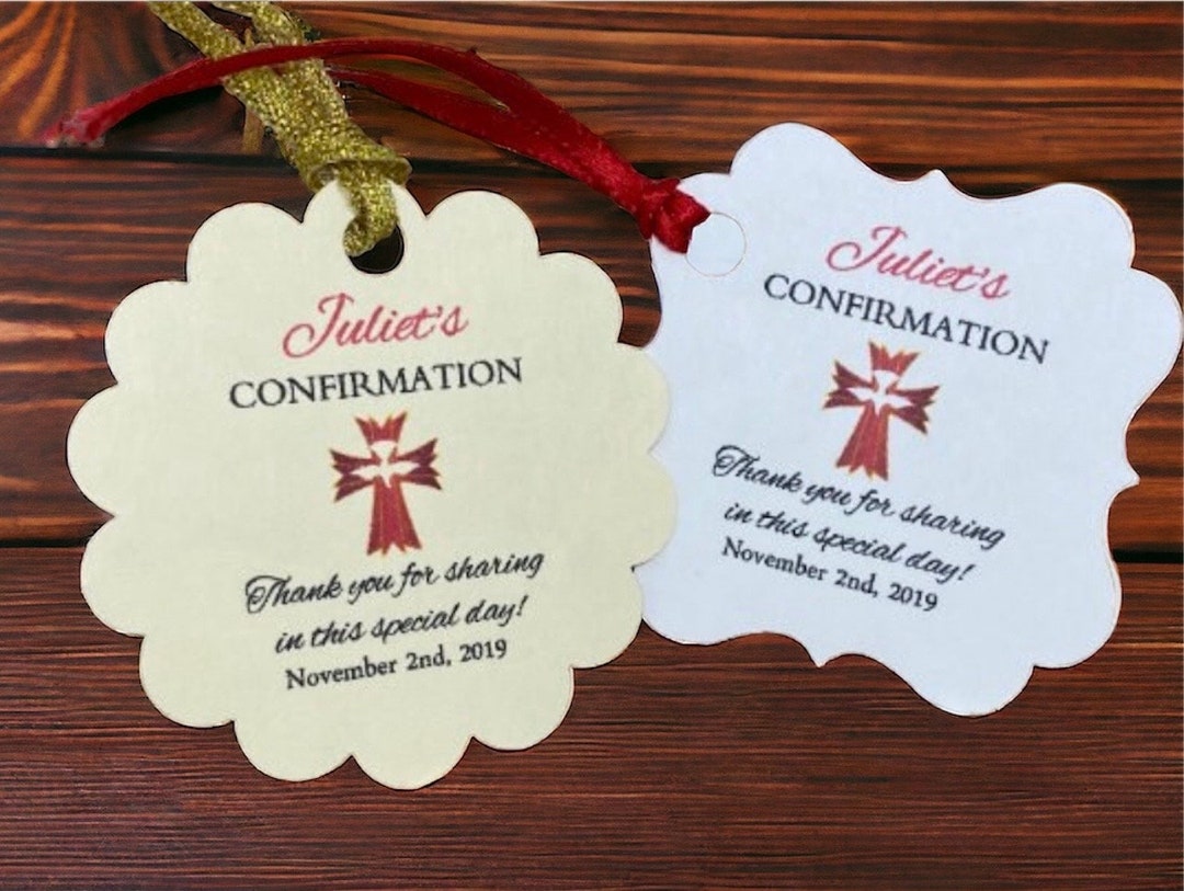 Confirmation Favor Tags, Holy Confirmation Gift Tag, Thank You Tags ...