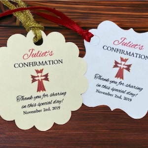 Confirmation Favor Tags, Holy Confirmation Gift Tag, Thank You Tags ...