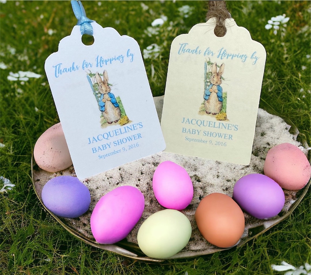 Peter Rabbit Favor Tags, Bunny Tags, Baby Shower Tags, Thank You Tags ...