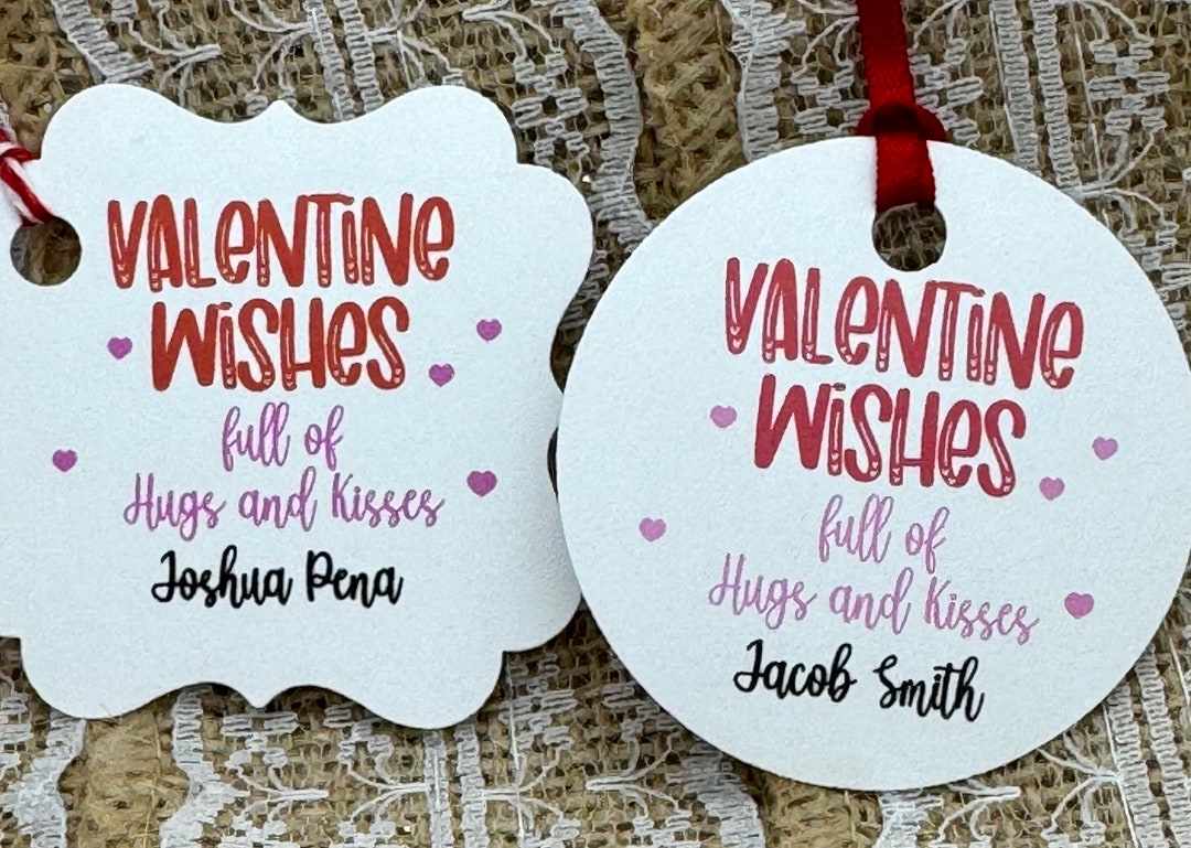 Kisses Tags, Valentine's Day Tag, Sweet Treat, Valentine Gift Label ...