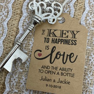 Key Bottle Openers AND Tags, Wedding Favors, Vintage Key Favors Key to ...